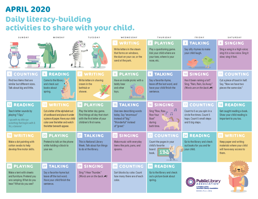 #OCLSReads: 2020 Early Childhood Literacy Calendars - Orange County ...