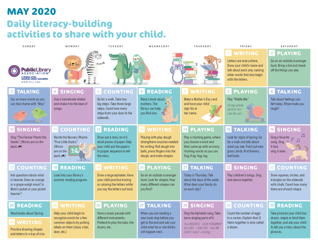 #OCLSReads: 2020 Early Childhood Literacy Calendars - Orange County ...