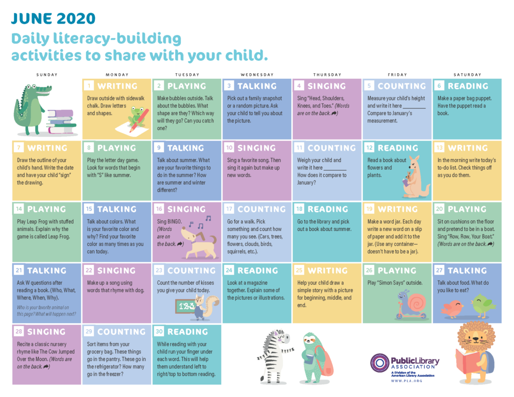 #OCLSReads: 2020 Early Childhood Literacy Calendars - Orange County ...