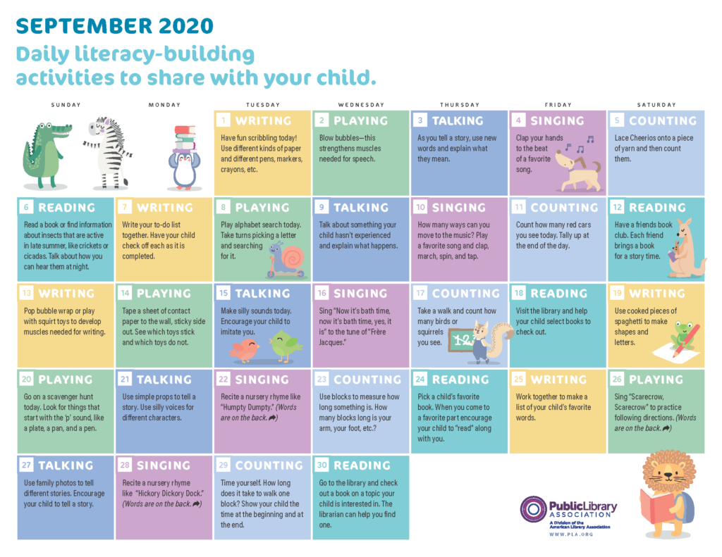 #OCLSReads: 2020 Early Childhood Literacy Calendars - Orange County ...