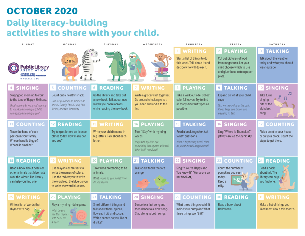 #OCLSReads: 2020 Early Childhood Literacy Calendars - Orange County ...