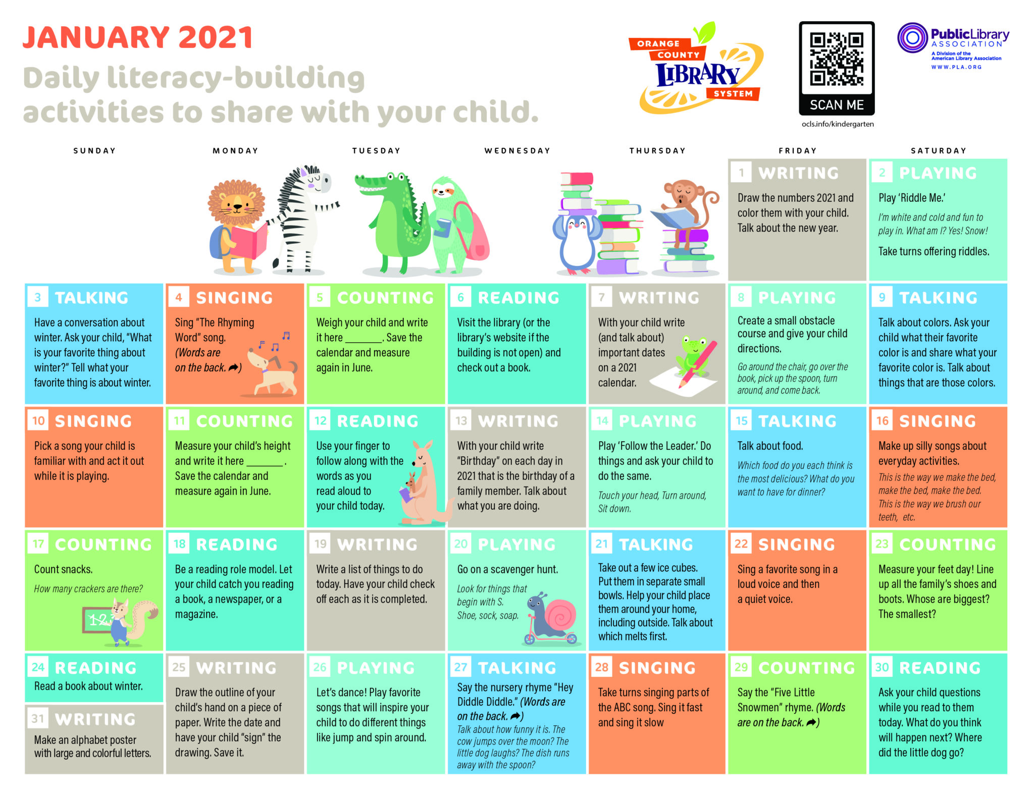 #OCLSReads: 2021 Early Childhood Literacy Calendars - Orange County ...