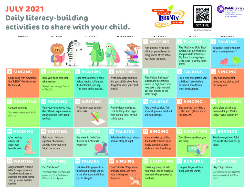 #OCLSReads: 2021 Early Childhood Literacy Calendars - Orange County ...