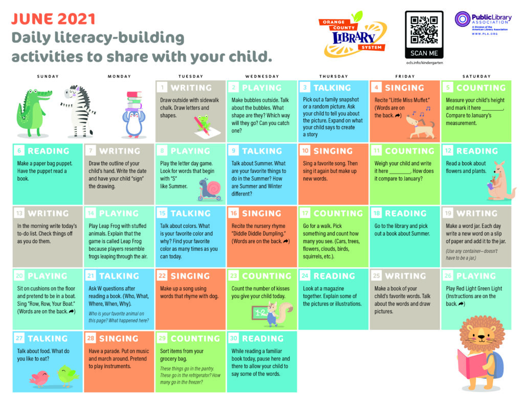 #OCLSReads: 2021 Early Childhood Literacy Calendars - Orange County ...