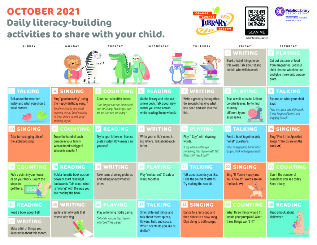 #OCLSReads: 2021 Early Childhood Literacy Calendars - Orange County ...