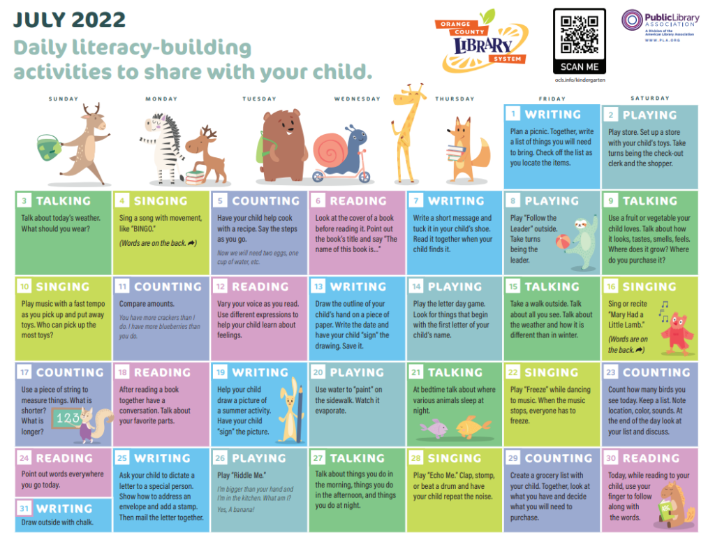 #OCLSReads: 2022 Early Childhood Literacy Calendars - Orange County ...